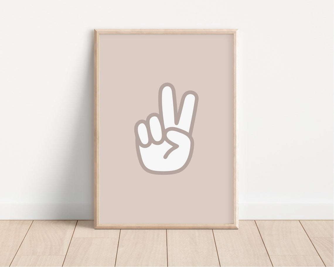 Peace Sign Print / Neutral Nursery Decor, Nursery Print, Kids Room ...