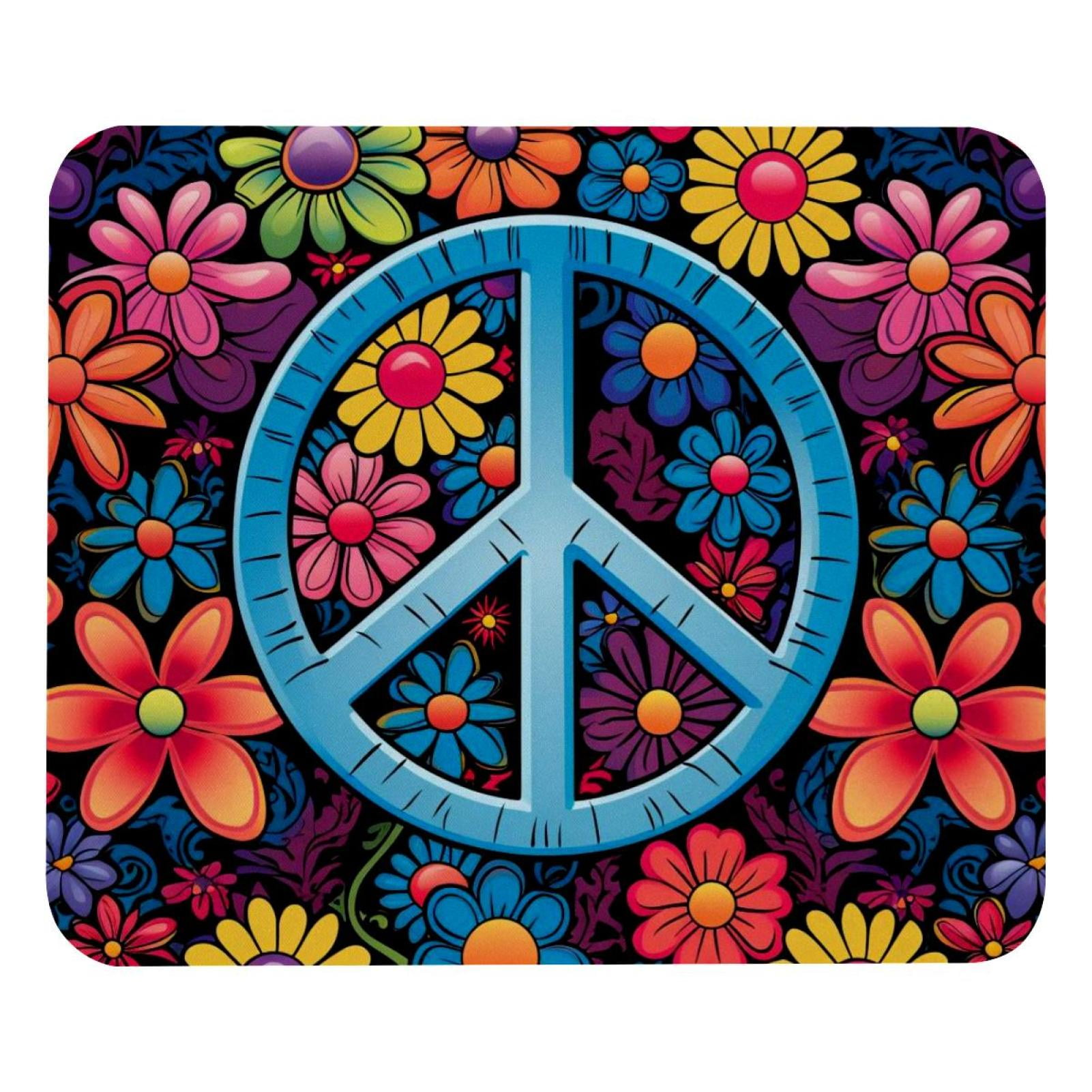 Peace Sign Printed Non-Slip Rubber Bottom Gaming Mouse Pad 8.3x9.8 Inch ...