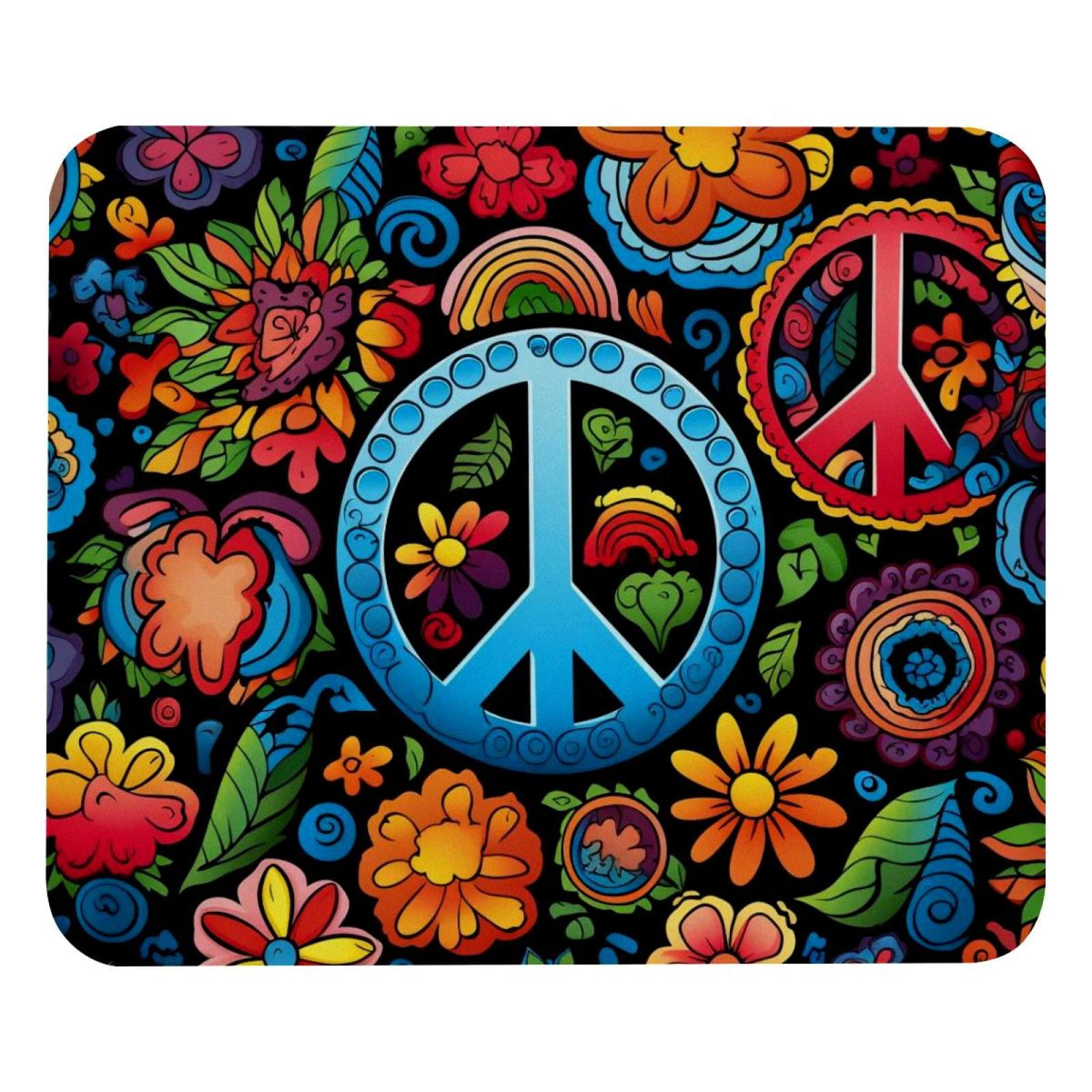 Peace Sign Prints Mouse Pad - Smooth Surface, Mousepad Thick Padding ...