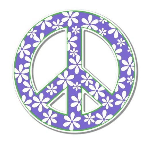 Peace Sign Purple Flowers Sticker Phone Decal Water Bottle Stickers Car ...