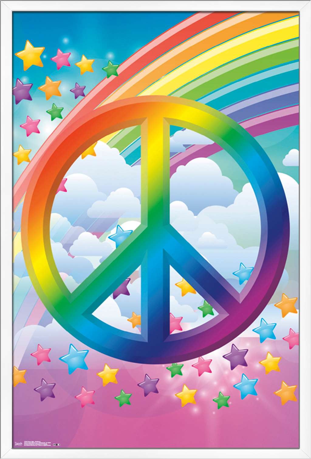 Peace Sign - Rainbows Wall Poster, 22.375" x 34", Framed - Walmart.com