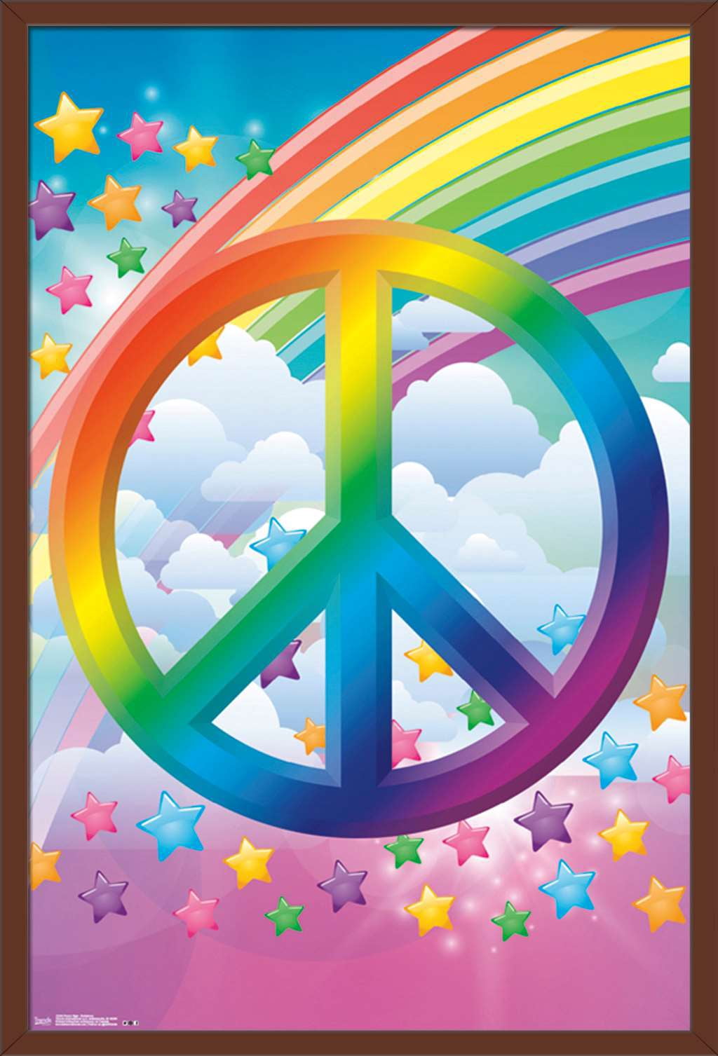 Peace Sign - Rainbows Wall Poster, 22.375" x 34", Framed - Walmart.com