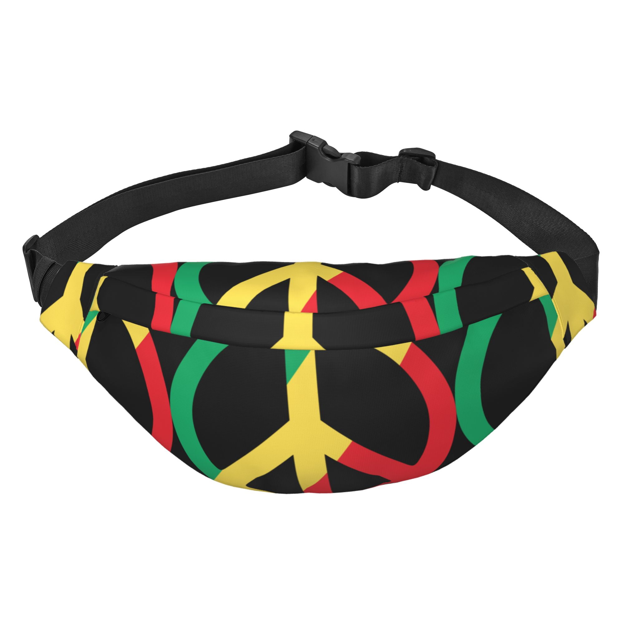Peace Sign Rastafari Pattern Fashion Waist Chest Bag Adjustable Belt ...