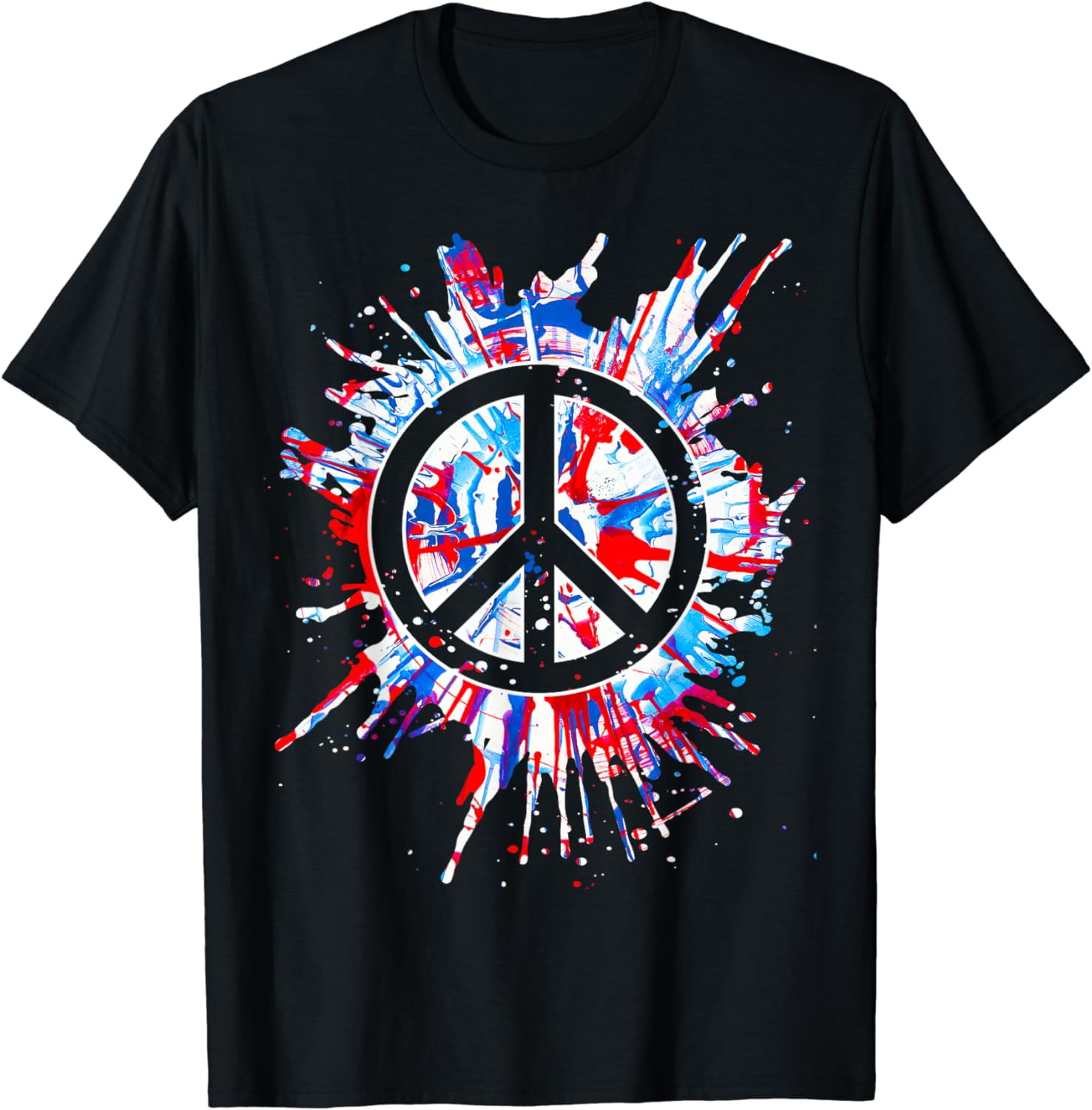 Peace Sign Red White Blue Patriotic Hippie Tie Dye T-Shirt - Walmart.com