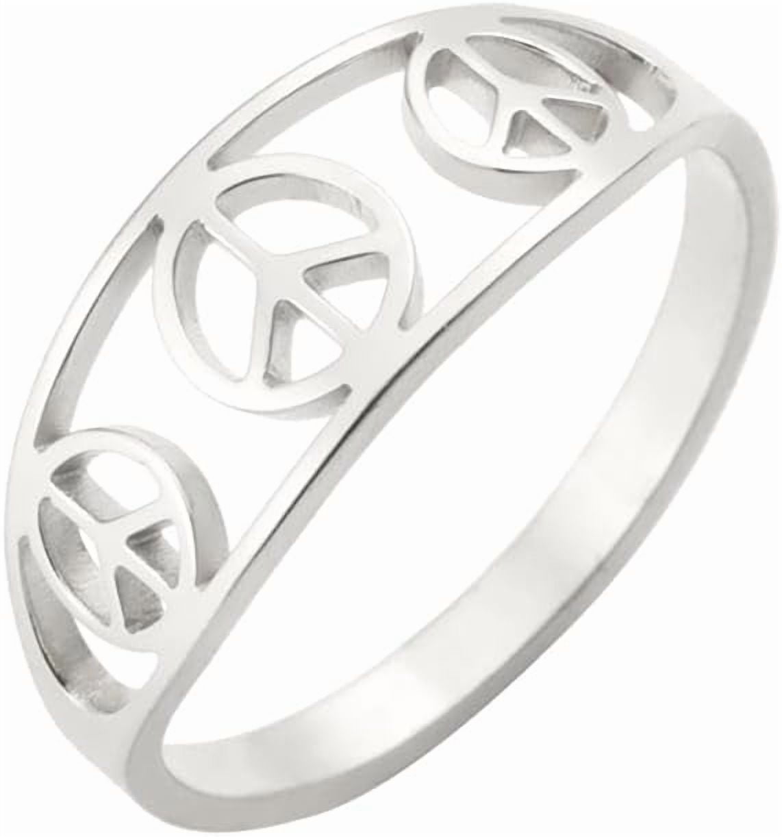Peace Sign Ring Peace Dove Rings World Peace Symbols Statement Rings ...
