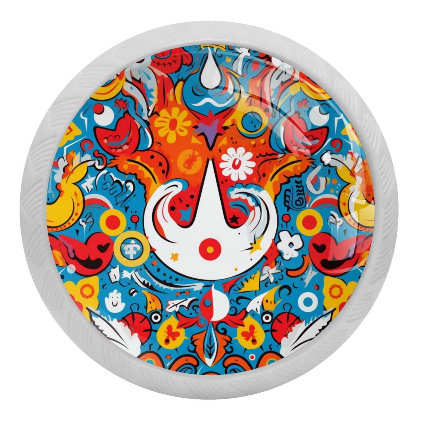 Peace Sign Round Glow-in-the-Dark Door Knobs 4-Pack with Screws ...