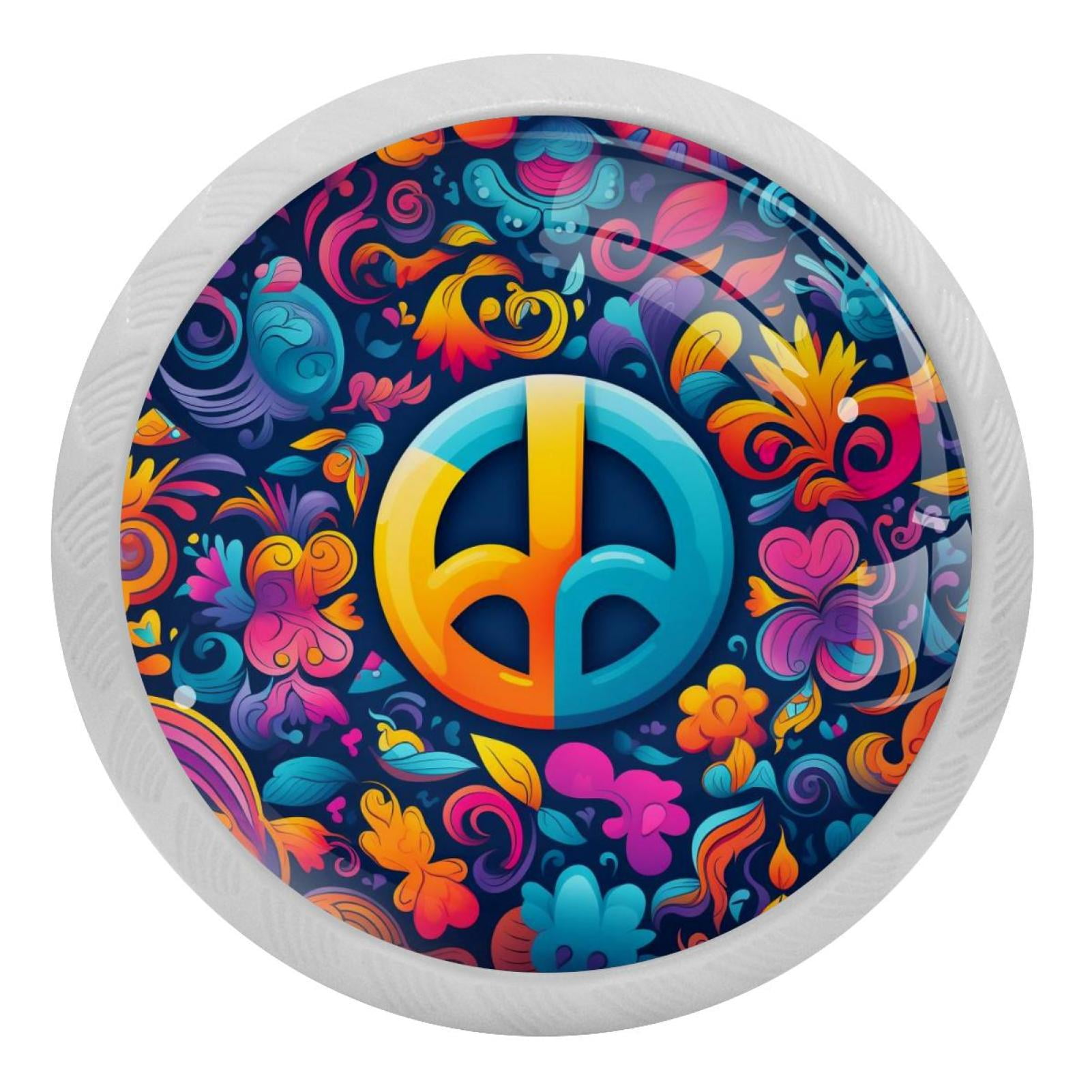 Peace Sign Round Glow-in-the-Dark Dresser Hardware Pack: Fluorescent ...