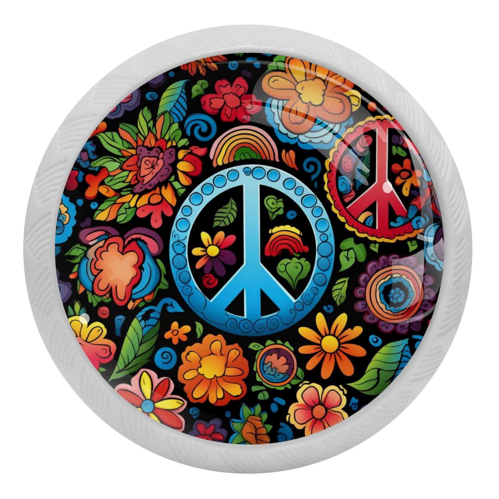 Peace Sign Round Glow-in-the-Dark Dresser Knobs: Fluorescent Drawer ...
