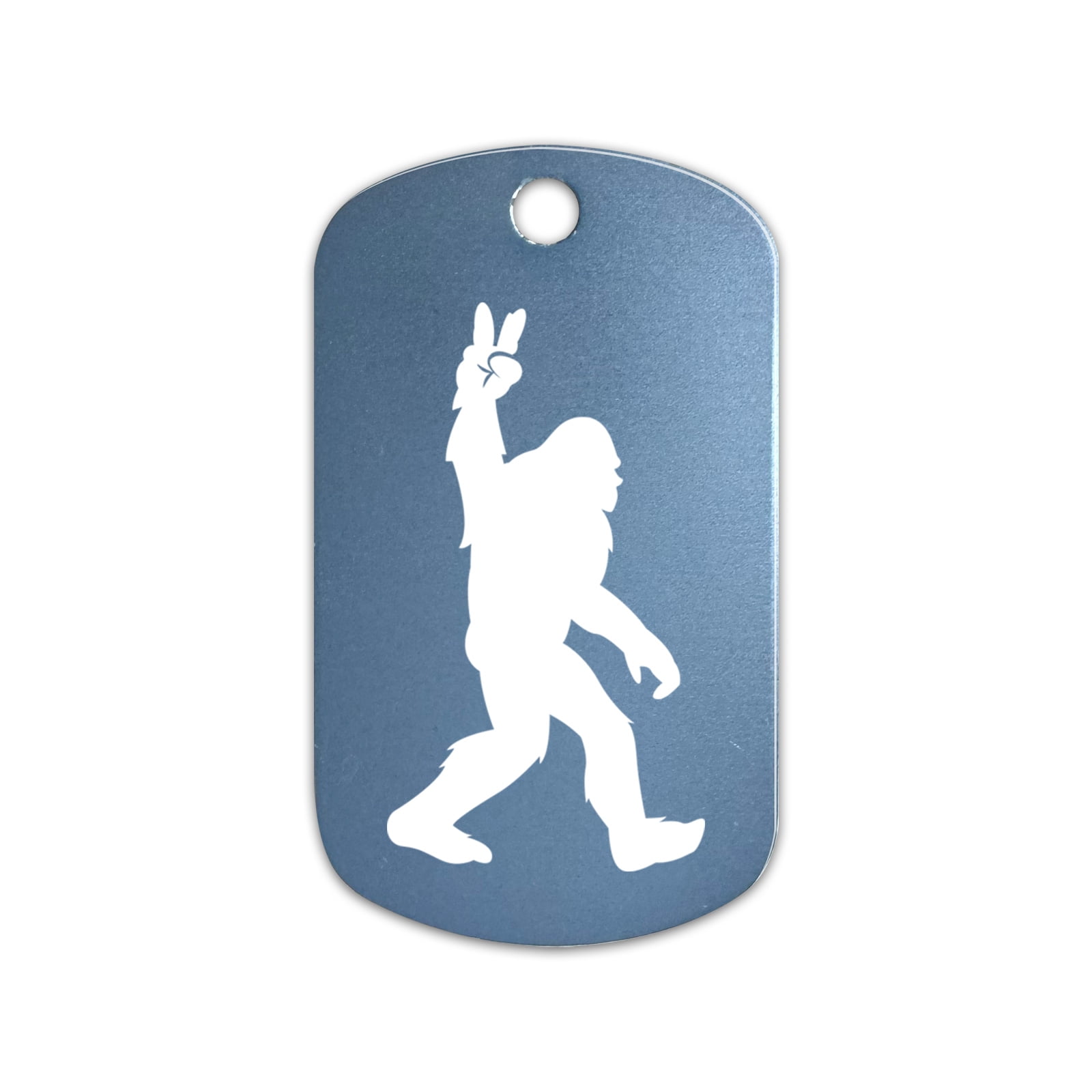 Peace Sign Sasquatch Bigfoot GI Dog Tag Aluminum Keychain bigfoot big ...