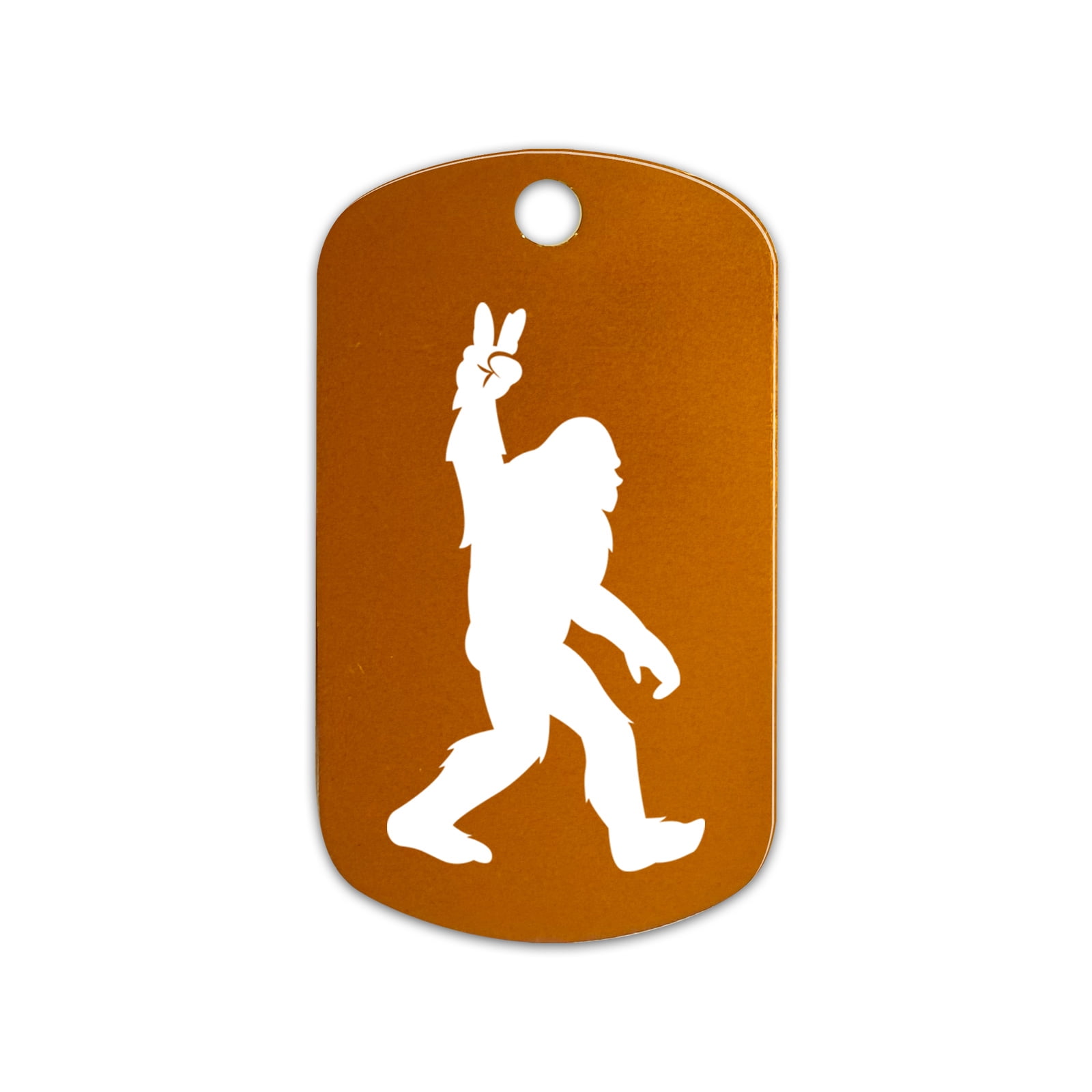 Peace Sign Sasquatch Bigfoot GI Dog Tag Aluminum Keychain bigfoot big ...