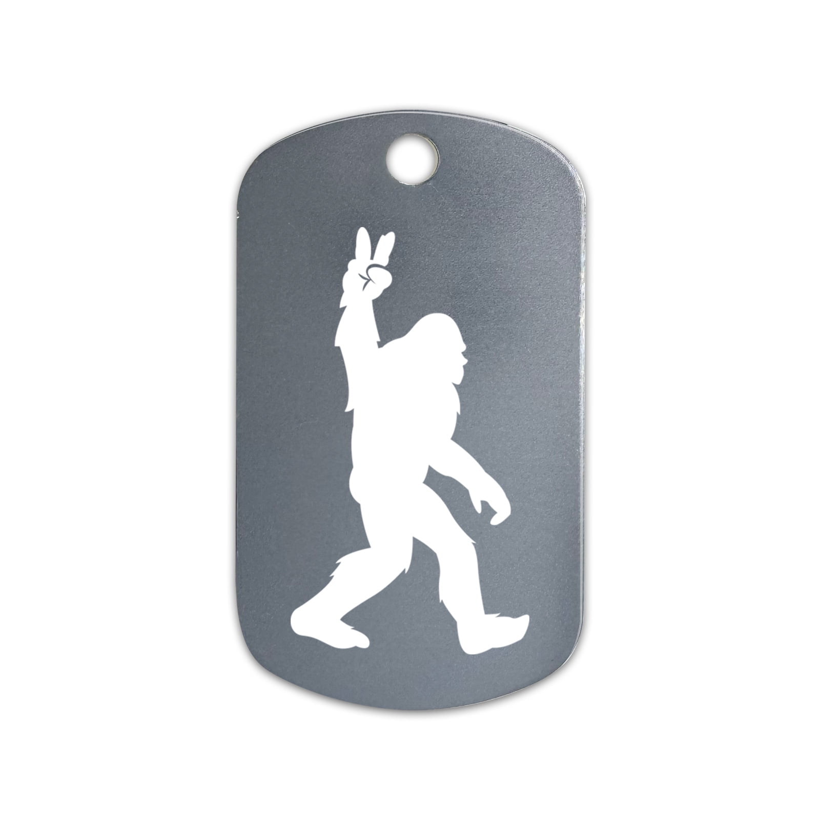 Peace Sign Sasquatch Bigfoot GI Dog Tag Aluminum Keychain bigfoot big ...