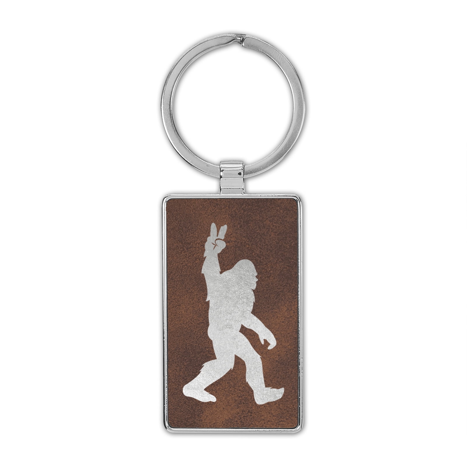 Peace Sign Sasquatch Bigfoot Premium Leatherette Keychain bigfoot big ...