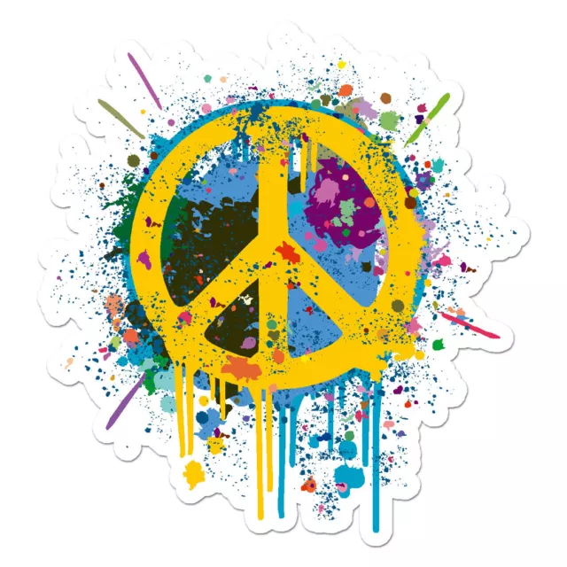 Peace Sign Splatter Sticker Phone Decal Water Bottle Stickers Car ...