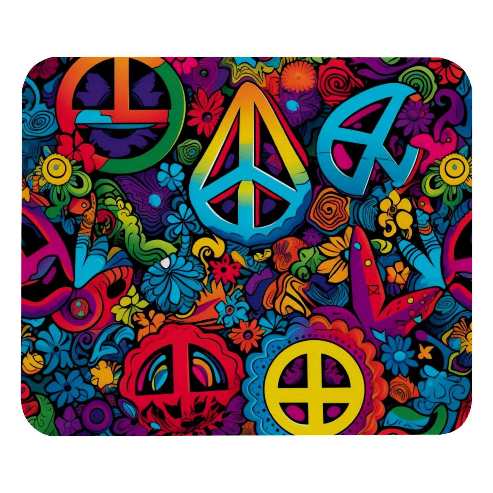 Peace Sign Square, 8.3x9.8 Inch Gaming Mousepad Desk Mat Mouse Pad Non ...
