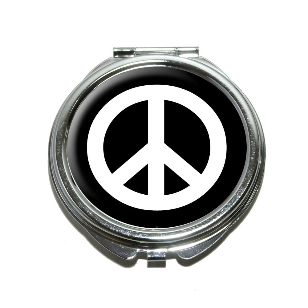 Peace Sign Symbol - Black Compact Mirror - Walmart.com