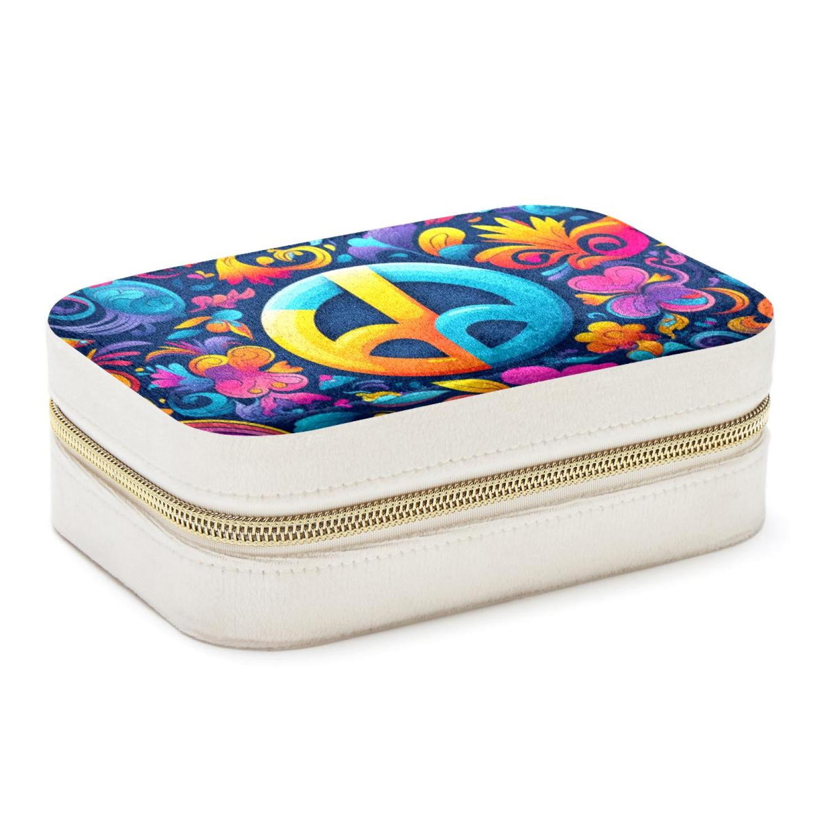 Peace Sign Travel Organizer: Velvet Portable Necklace Organizer with ...