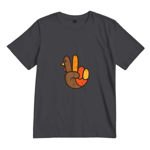 Peace Sign Turkey Hand Cool Thanksgiving Hippie Unisex Tshirt,Full ...
