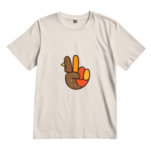 Peace Sign Turkey Hand Cool Thanksgiving Hippie Unisex Tshirt,Full ...