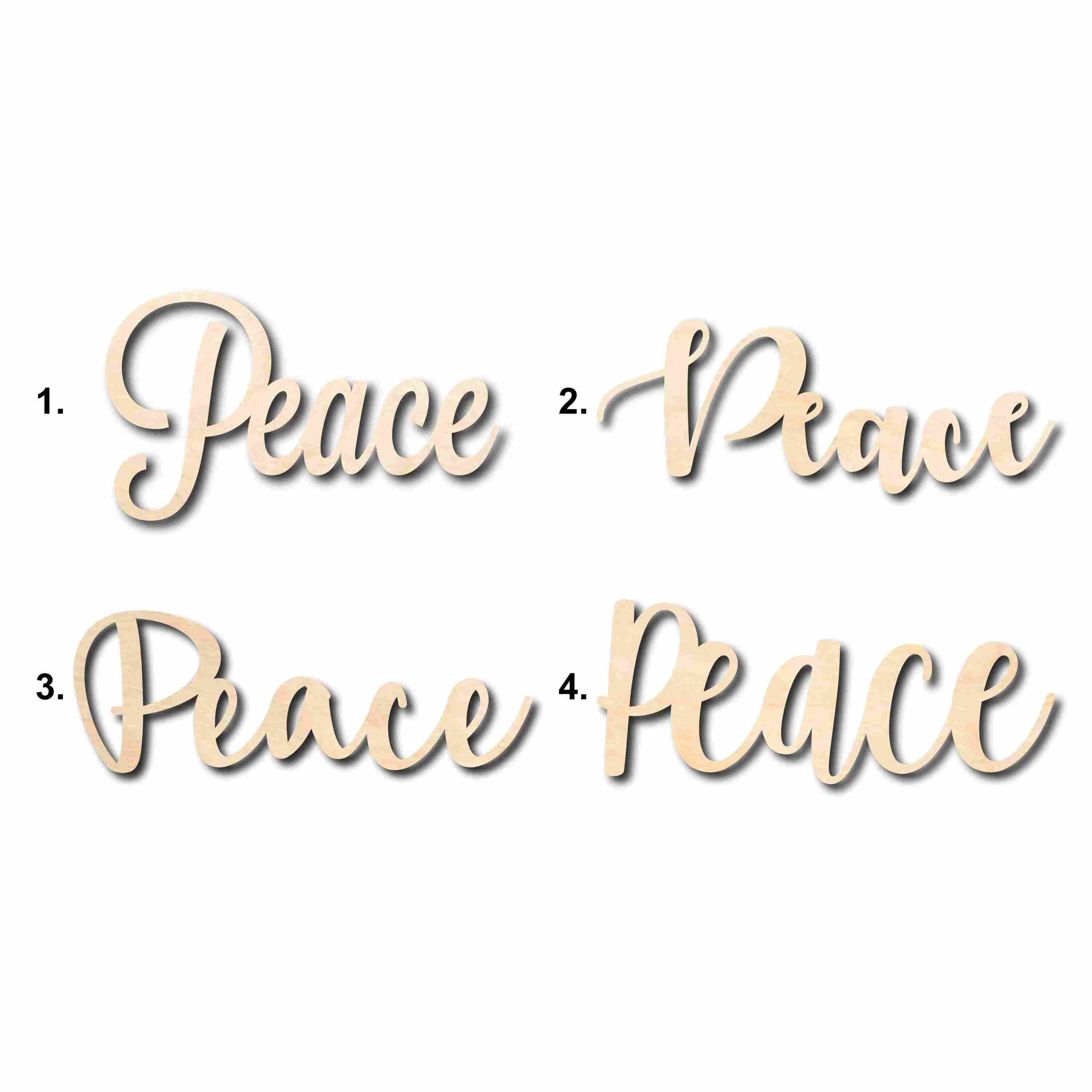 Peace Sign Unfinished Wood Cutout Home Decor DIY Option 3- 18" Wide / 1 ...