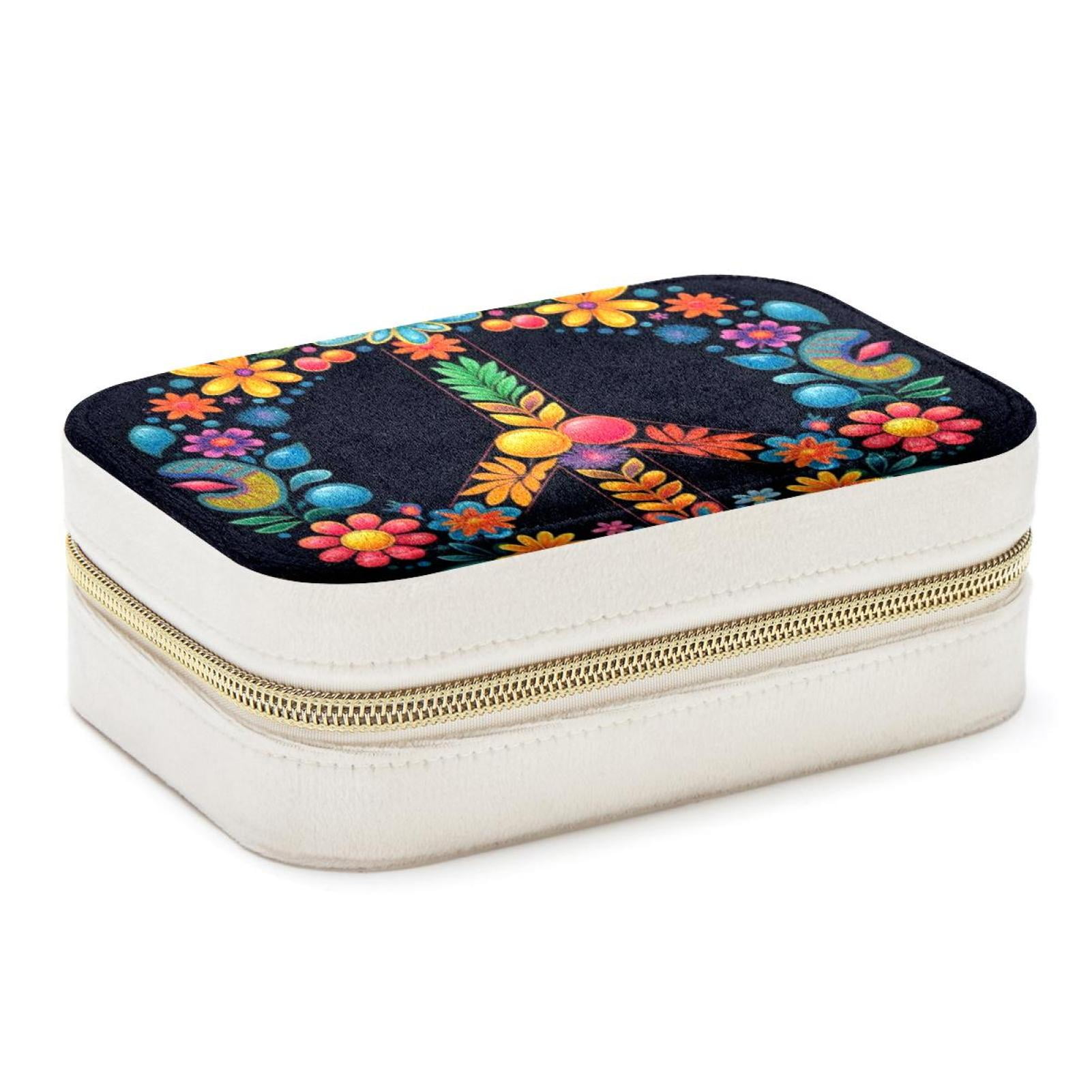 Peace Sign Velvet Portable Travel Organizer with Removable Compartment ...