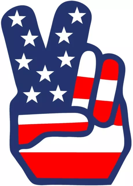 Peace Sign Victory American Flag Sticker Laptop Stickerphone Decal ...