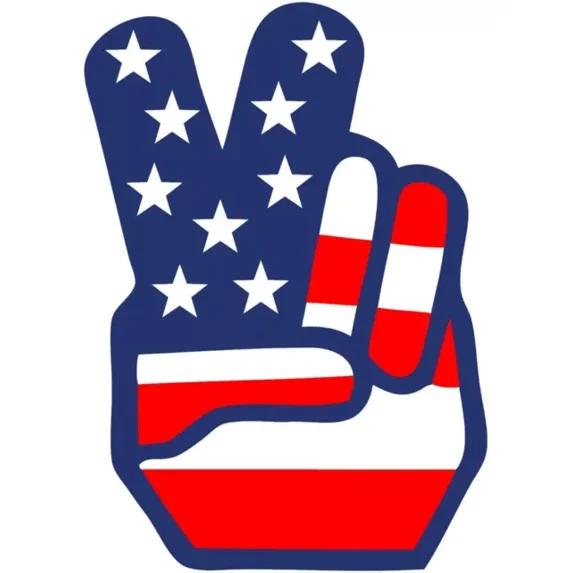 Peace Sign Victory American Flag Sticker Laptop Stickerphone Decal ...