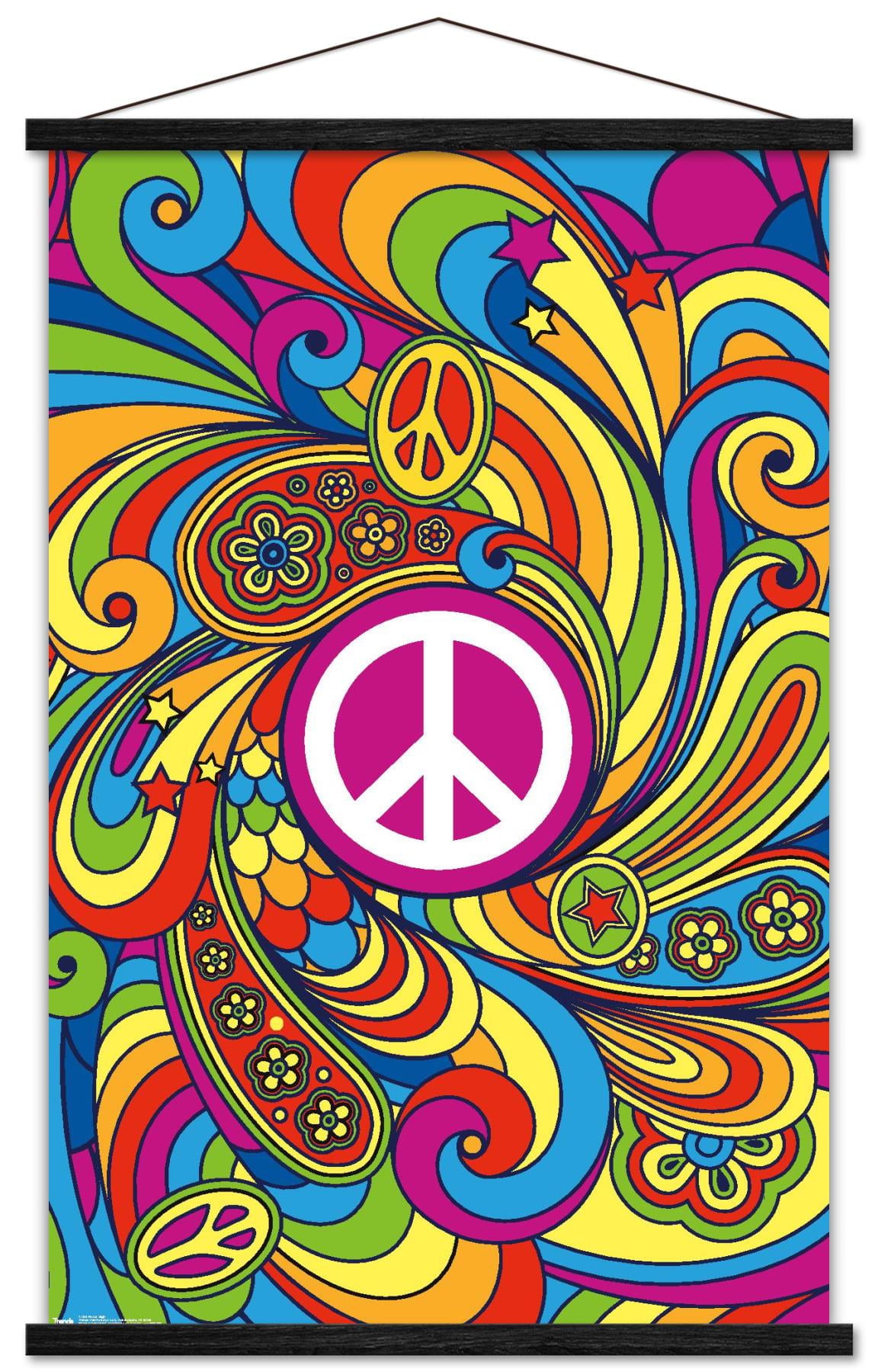 Peace Sign Wall Poster with Wooden Magnetic Frame, 22.375" x 34 ...