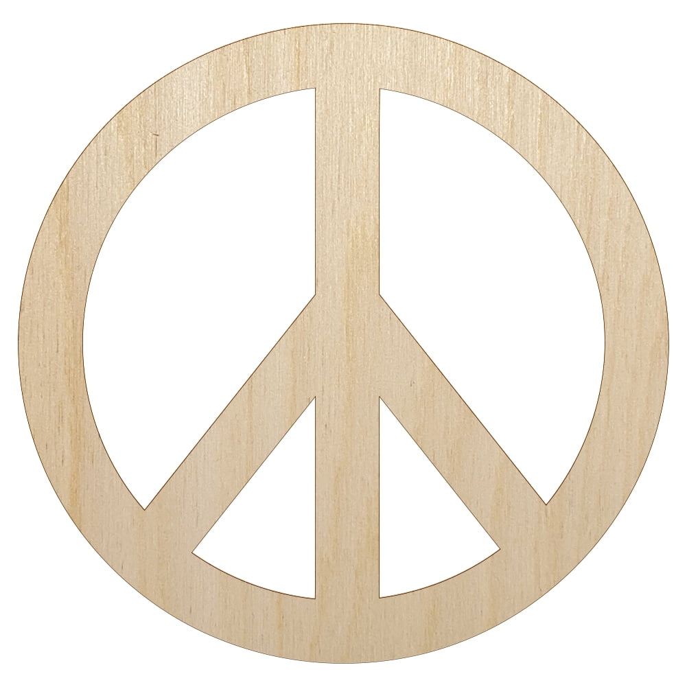 Peace Sign Wood Shape Unfinished Piece Cutout Craft DIY Projects - 6.25 ...