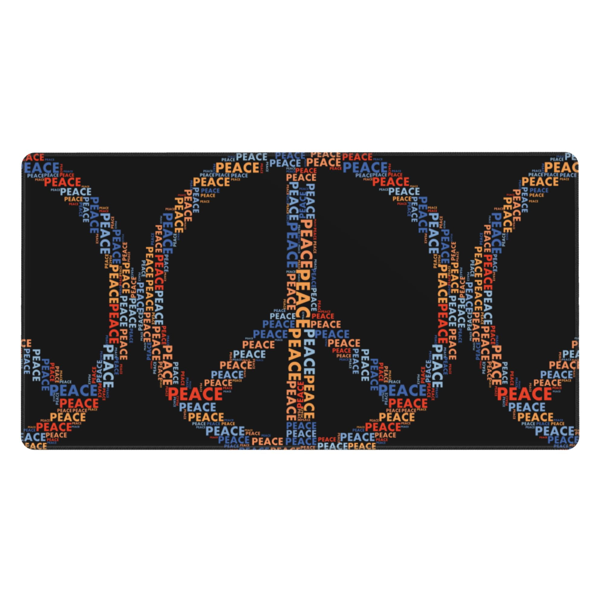 Peace Sign Word Large Gaming Mouse Pad, Large Keyboard Pad,Desk Pad ...