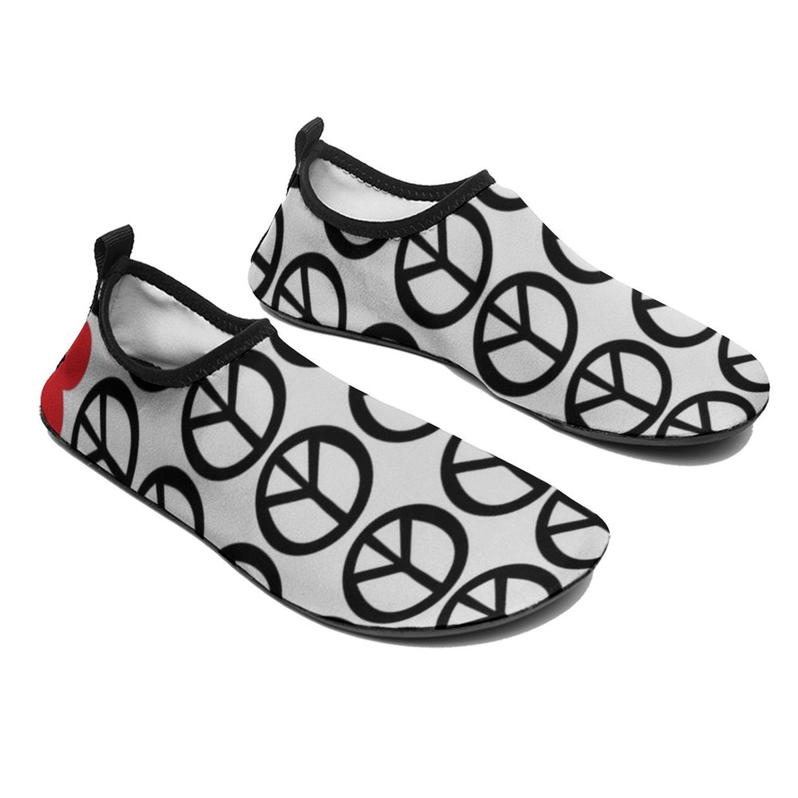 Peace Signs Heart Water Shoes Beach Slip-on Shoes for Men Women Swim ...