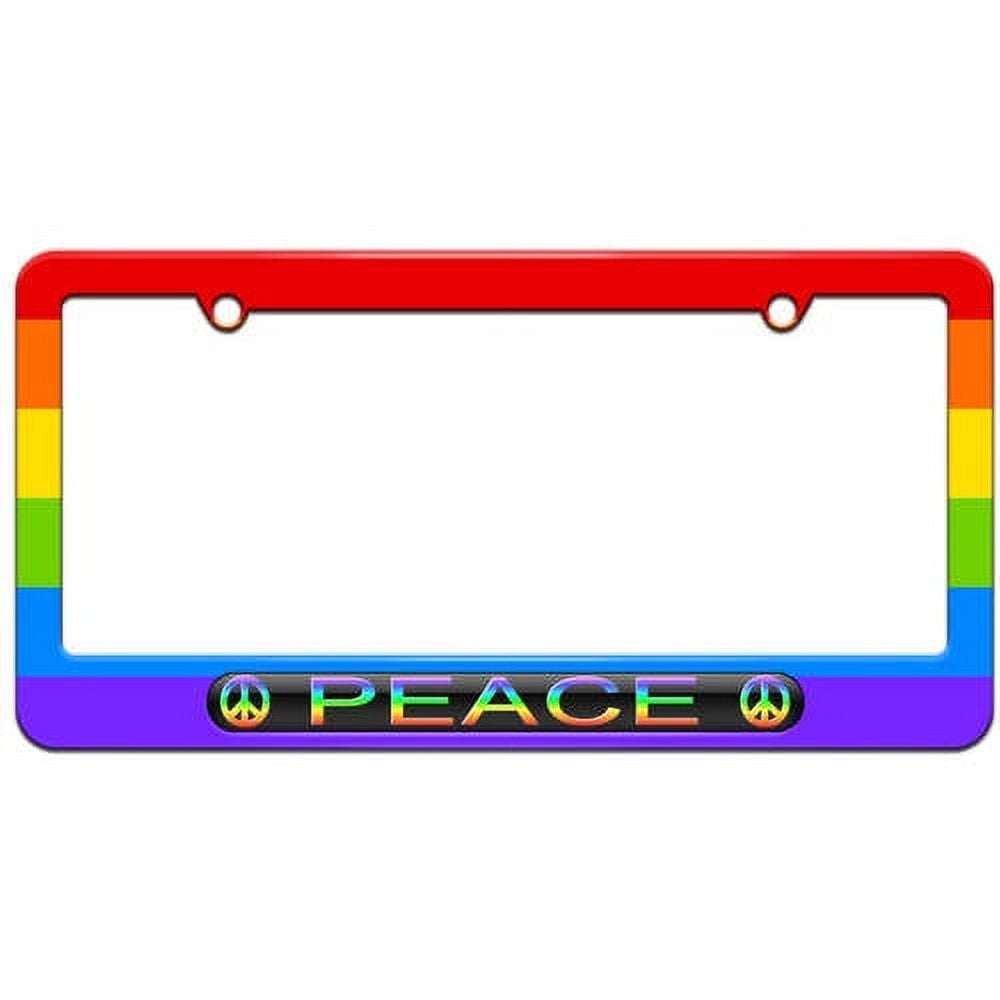 Peace, Signs Rainbow License Plate Tag Frame, Multiple Colors - Walmart.com