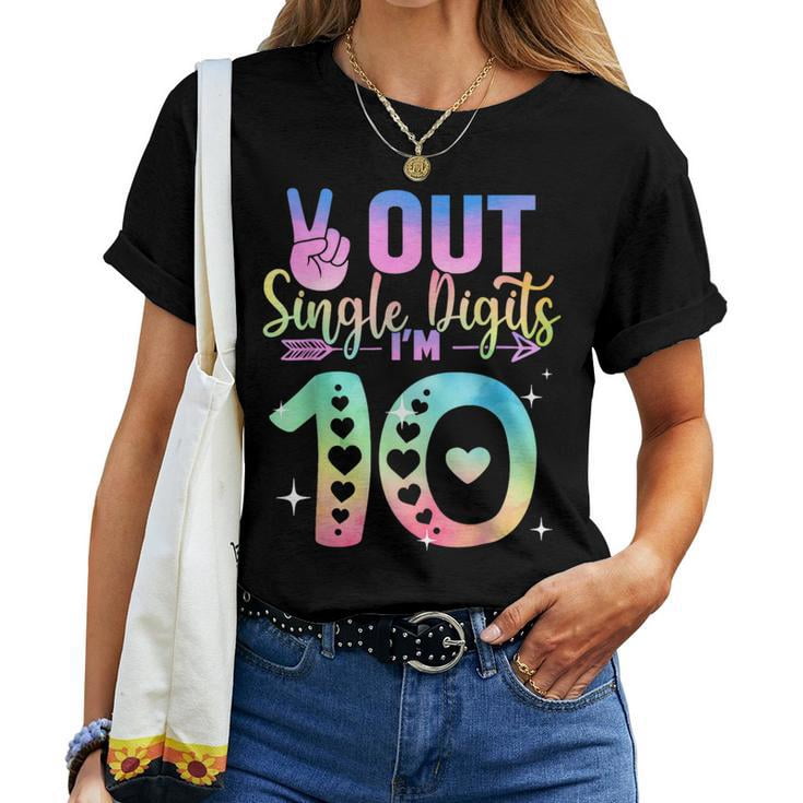 Peace Out Single Digits Tie Dye T-Shirt – 10 Year Old Girl Birthday ...