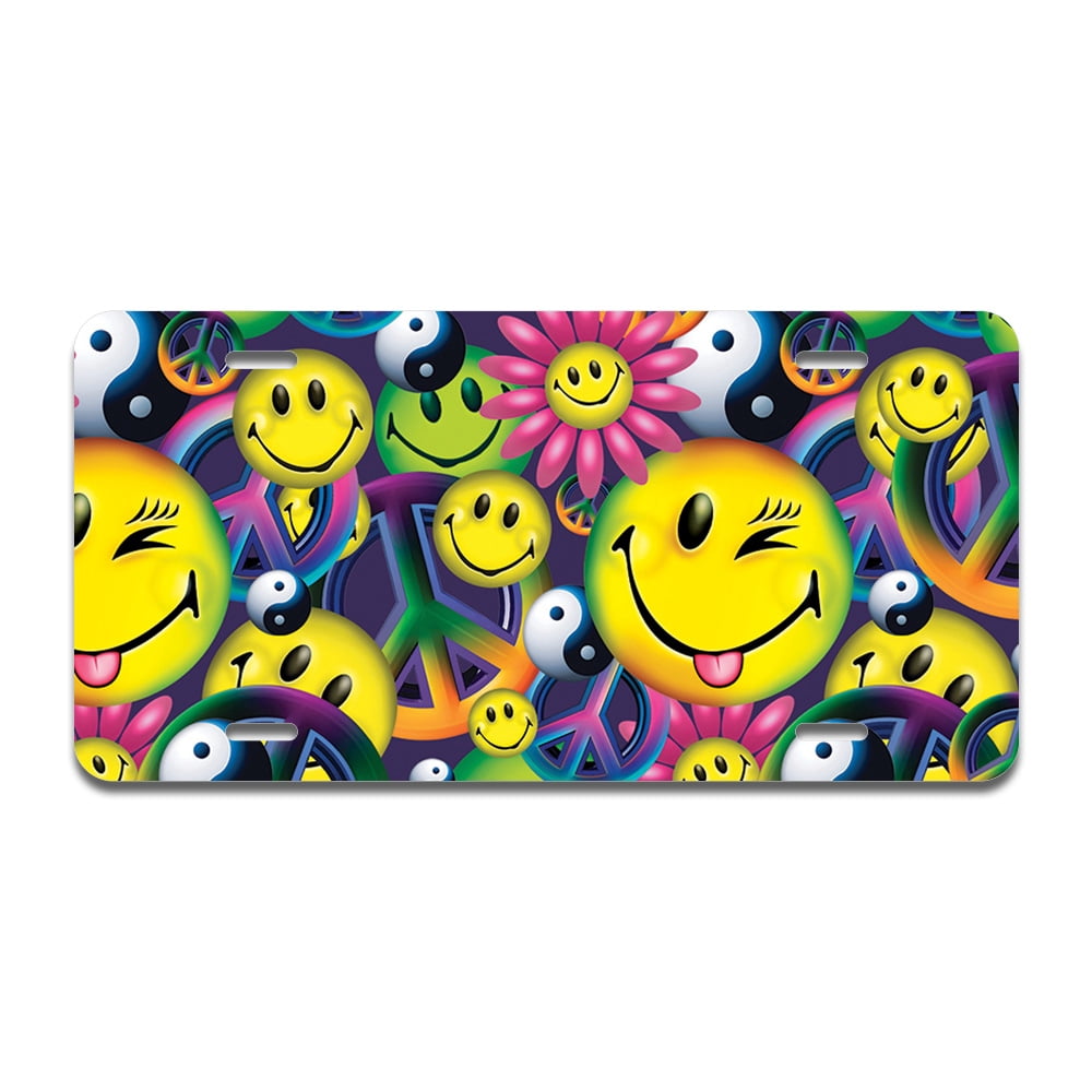 Peace Smile Aluminum License Plate| License Plate 12" X 6" Fits Any Car ...