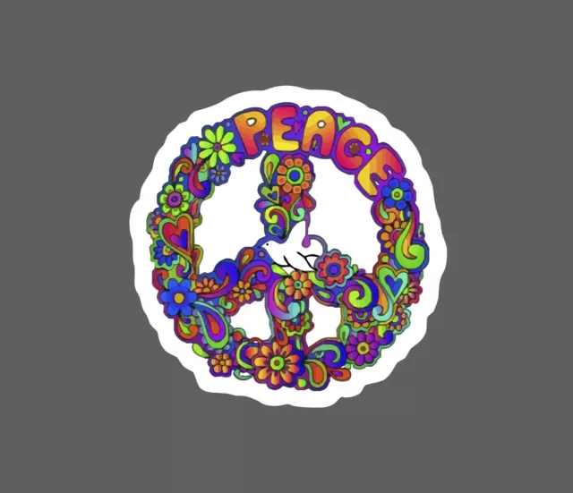 Peace Sticker Dove Floral Waterproof Sticker Phone Decal Water Bottle ...