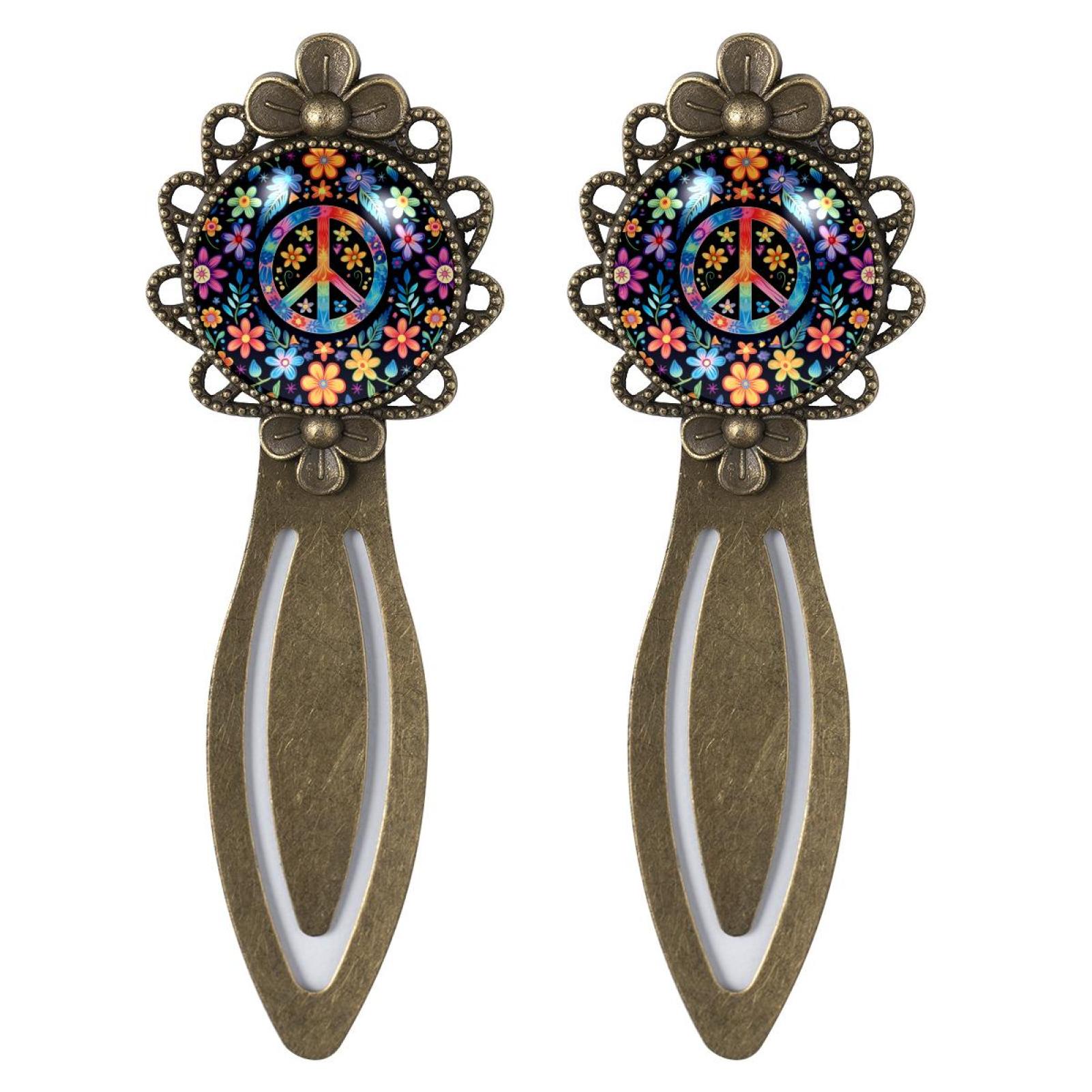 Peace Symbol Bookmarks: Vintage Copper-Colored Lace Reading Accessories ...