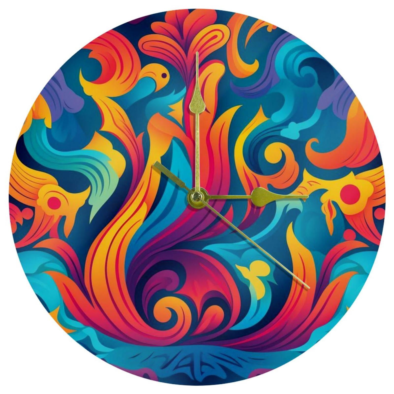 Peace Symbol Circular Acrylic Wall Clock - Elegant Timepiece for Home ...