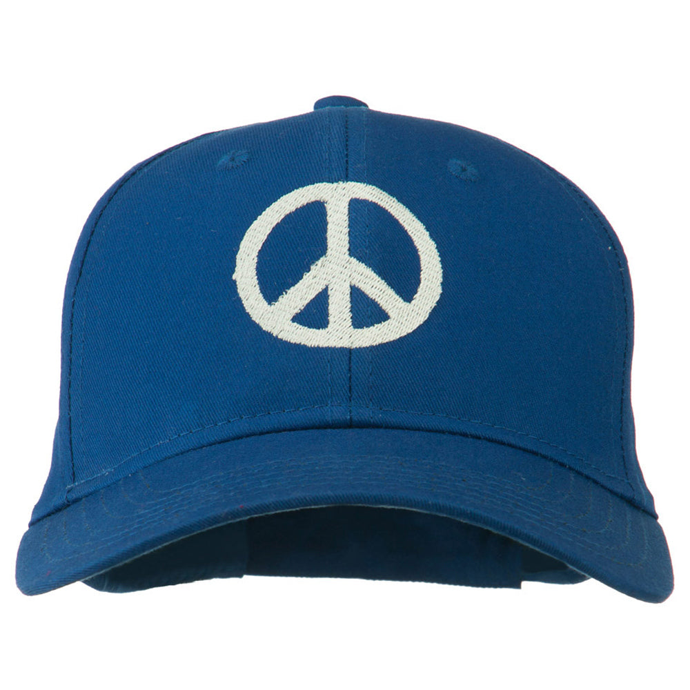 Peace Symbol Embroidered Cotton Twill Cap - Royal OSFM - Walmart.com