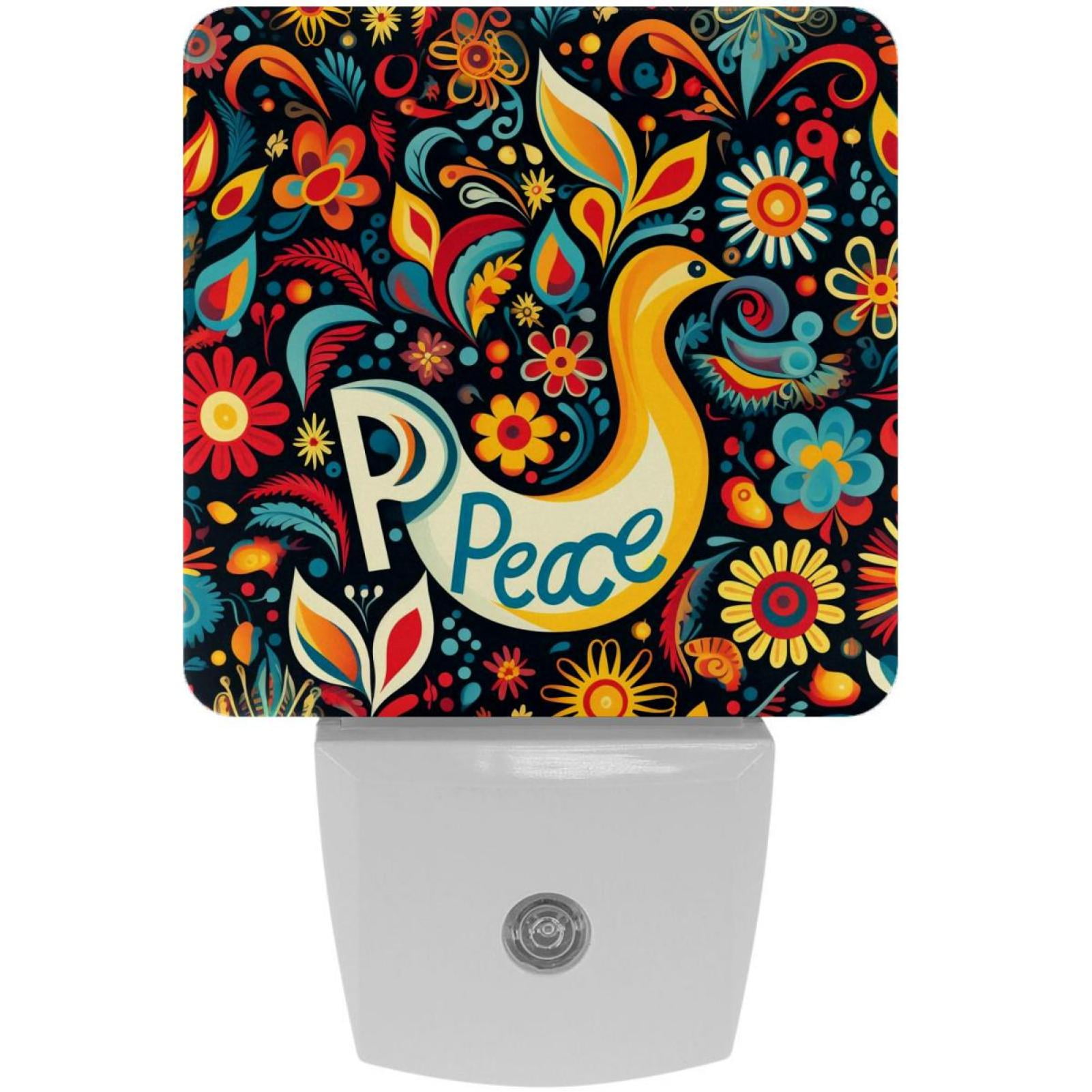 Peace Symbol Enhance Your Space with LED Square Night Lights ...
