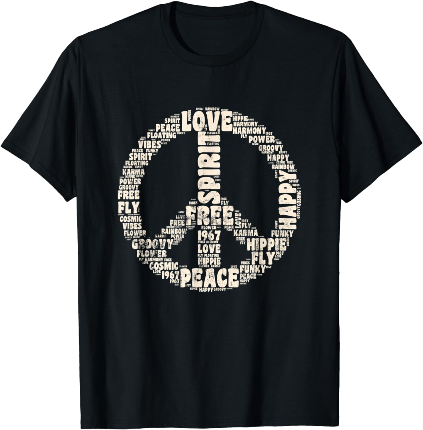 Peace Symbol Hippie Vintage 60s 70s Peace Sign T-Shirt - Walmart.com