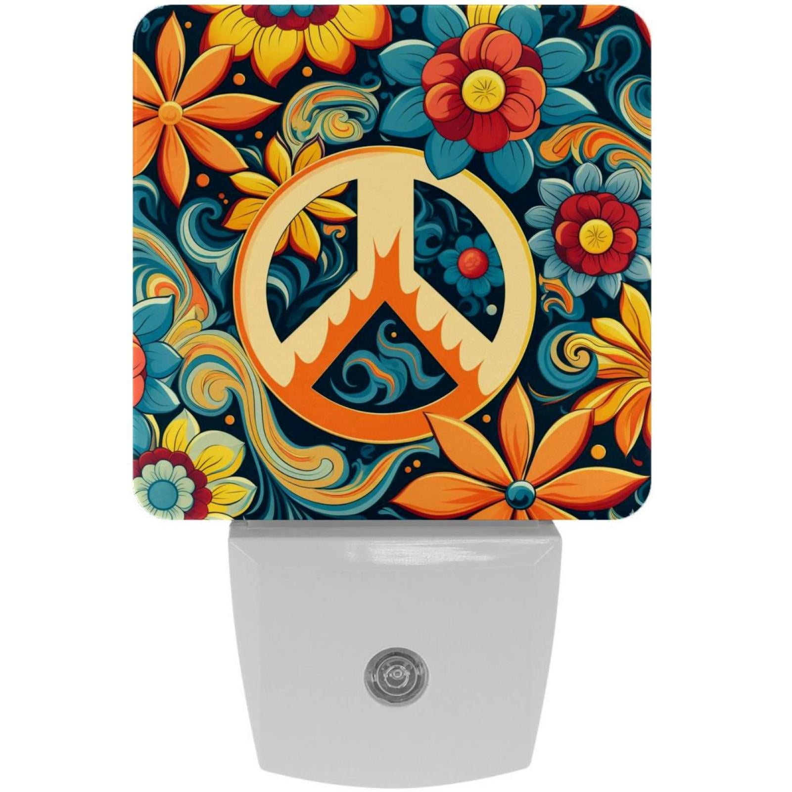 Peace Symbol LED Square Night Light - Energy Efficient and Stylish ...