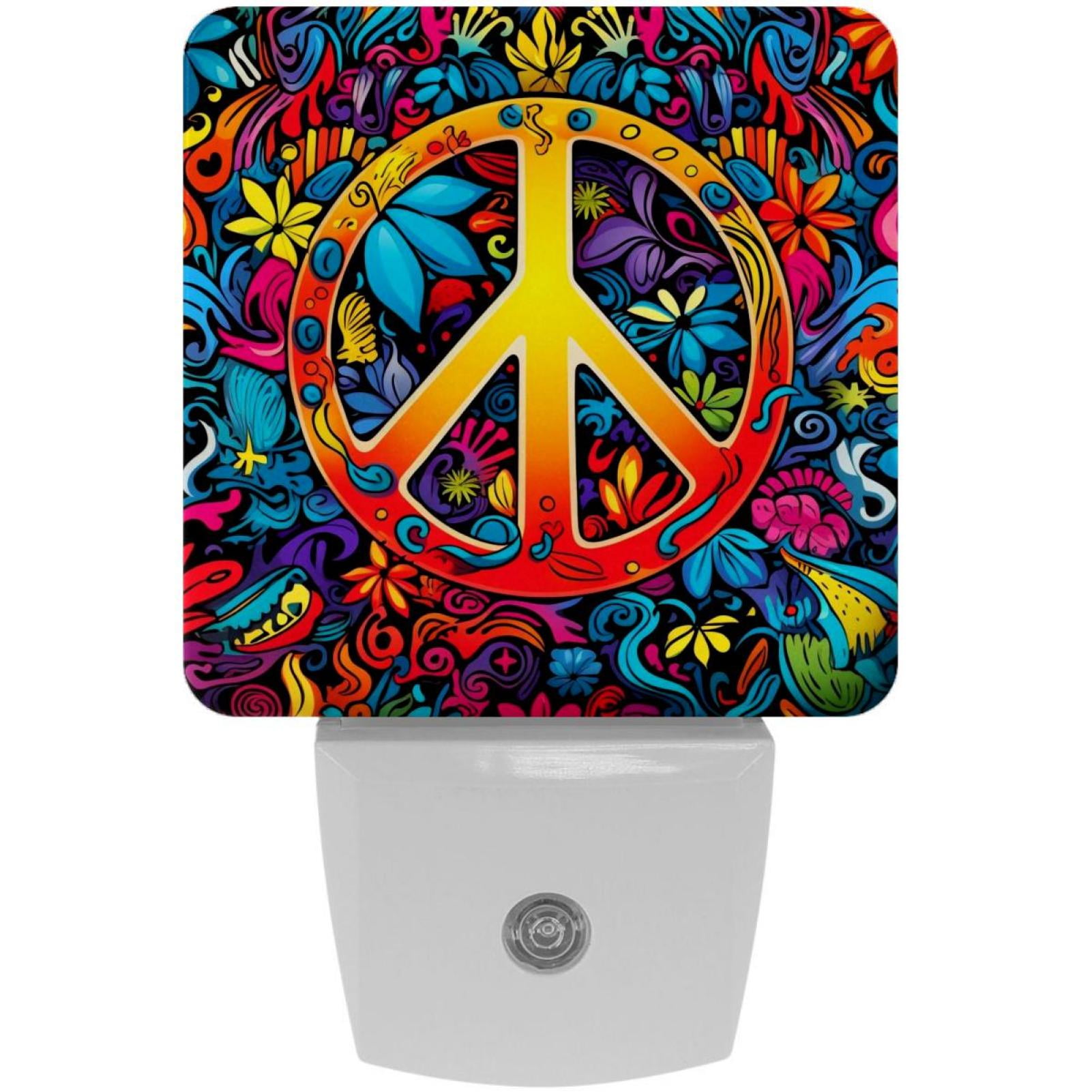 Peace Symbol LED Square Night Light - Energy Efficient and Stylish ...