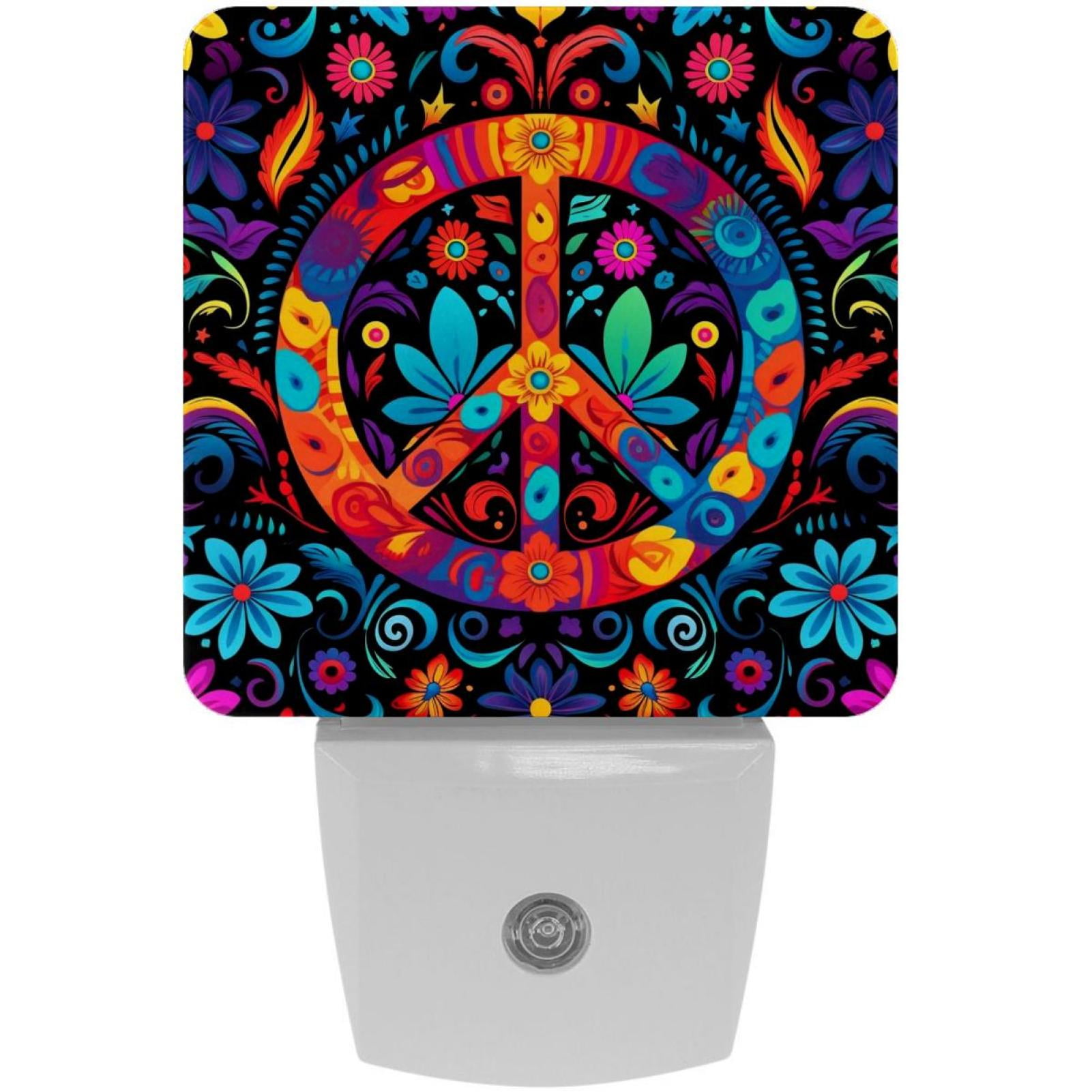 Peace Symbol LED Square Night Lights: Compact and Energy-Efficient ...