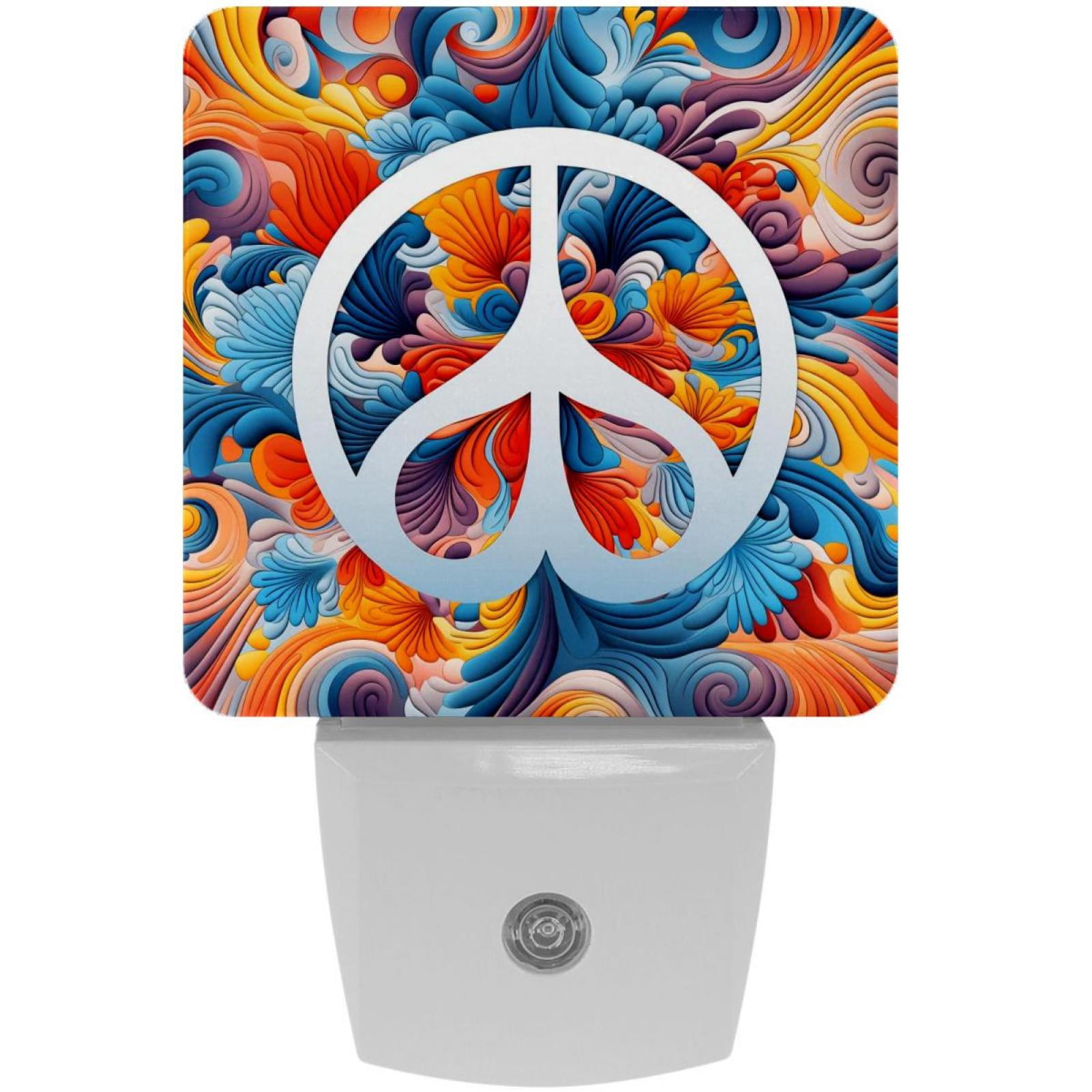Peace Symbol LED Square Night Lights - Elegant and Energy Efficient ...