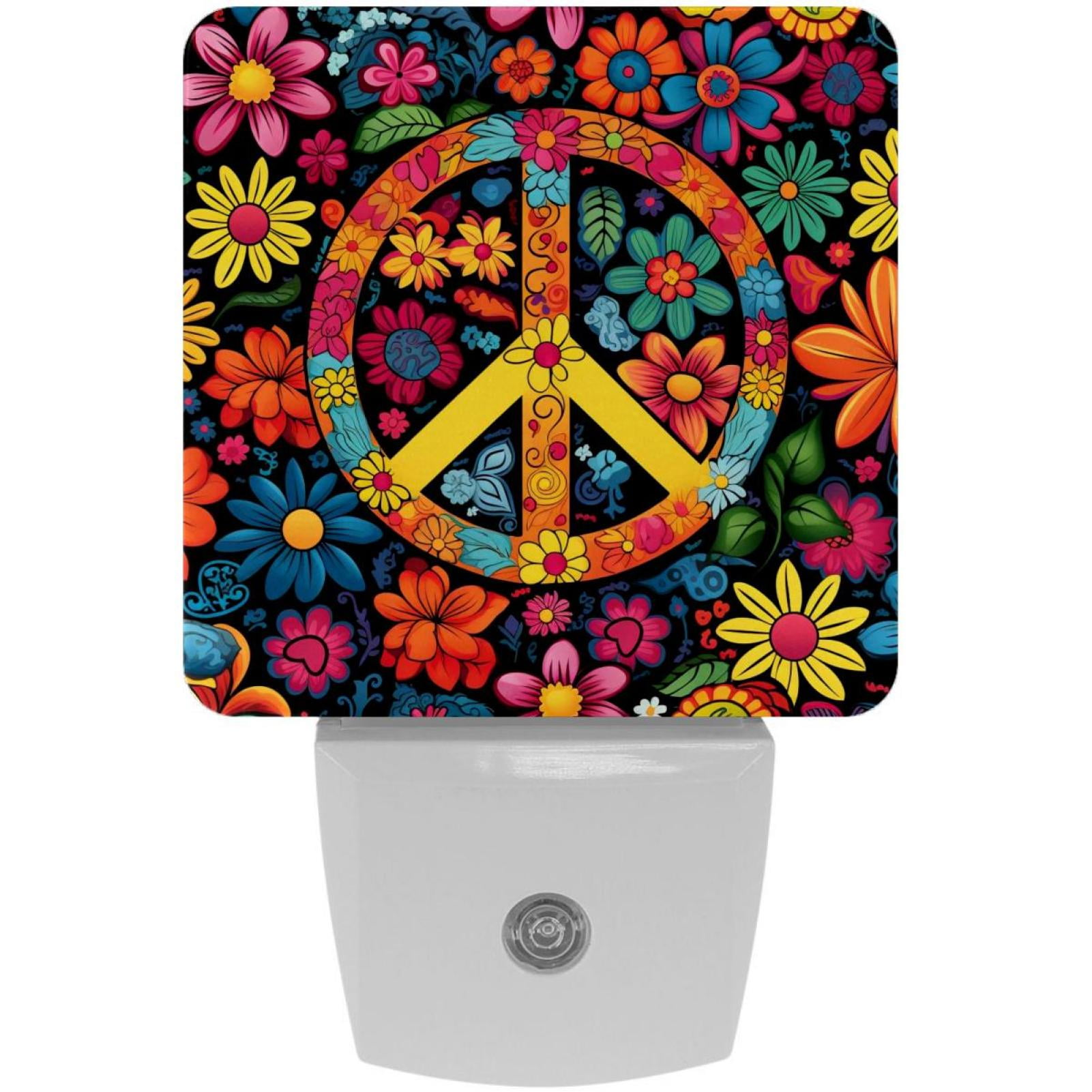 Peace Symbol LED Square Night Lights- Energy Efficient and Stylish ...