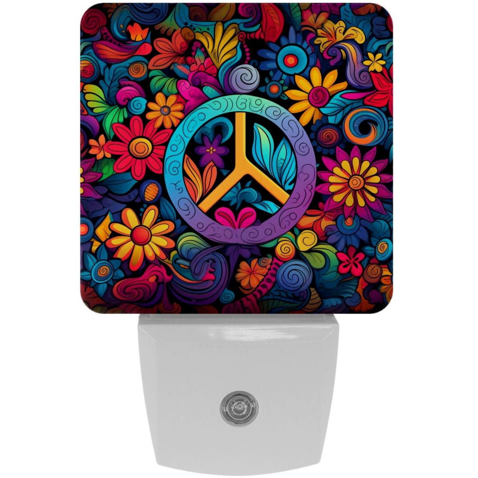 Peace Symbol LED Square Night Lights- Modern and Energy Efficient ...