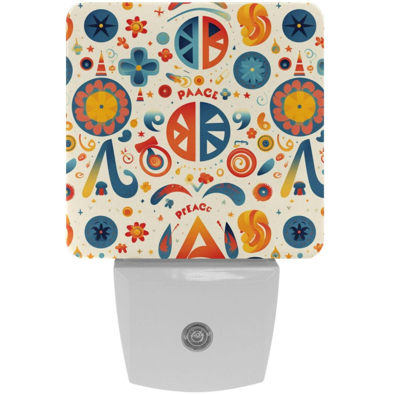 Peace Symbol LED Square Night Lights - Small and Bright Illumination ...