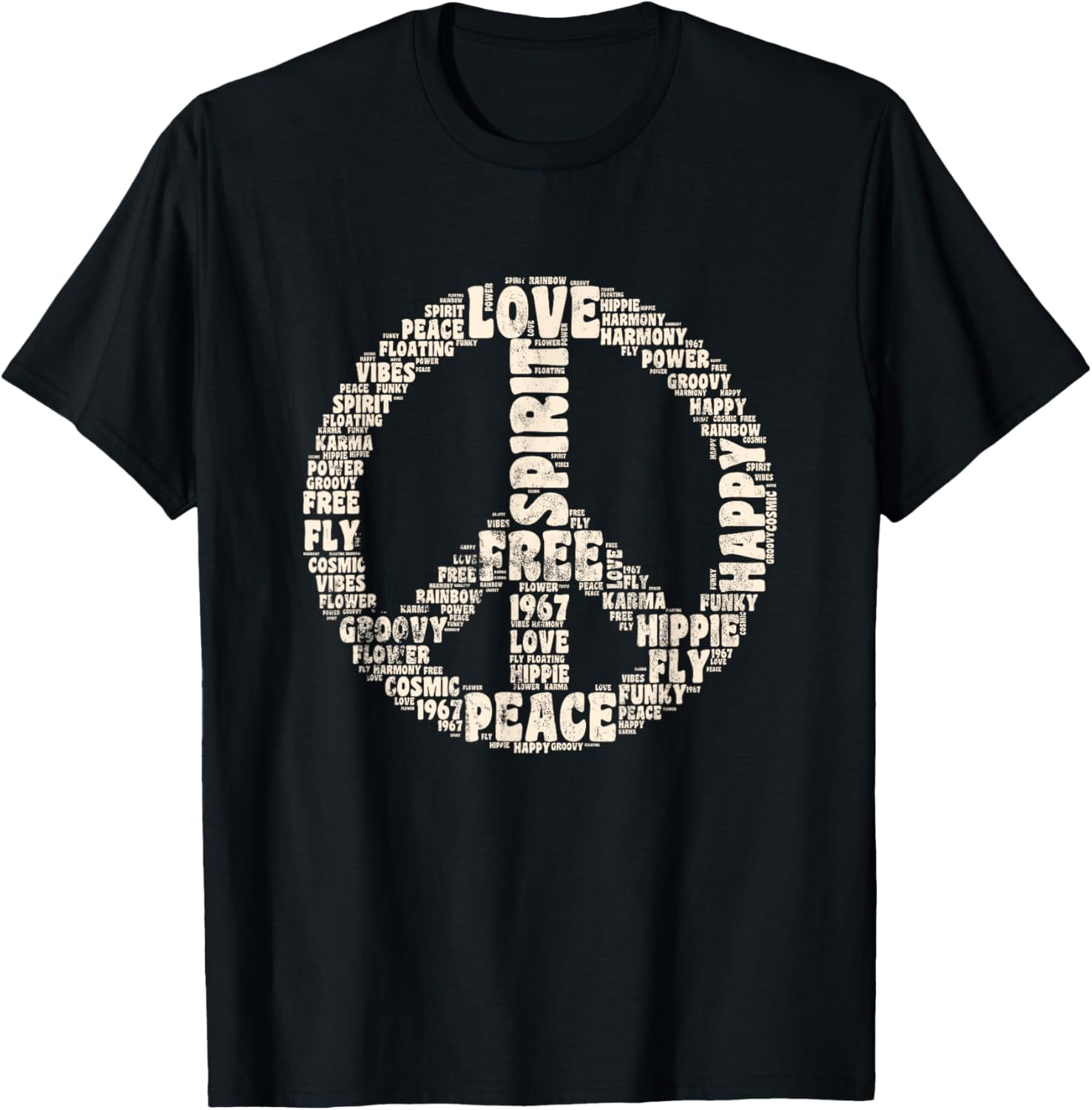 Peace Symbol Love Hippie Costume 60s 70s Peace Sign T-Shirt - Walmart.com