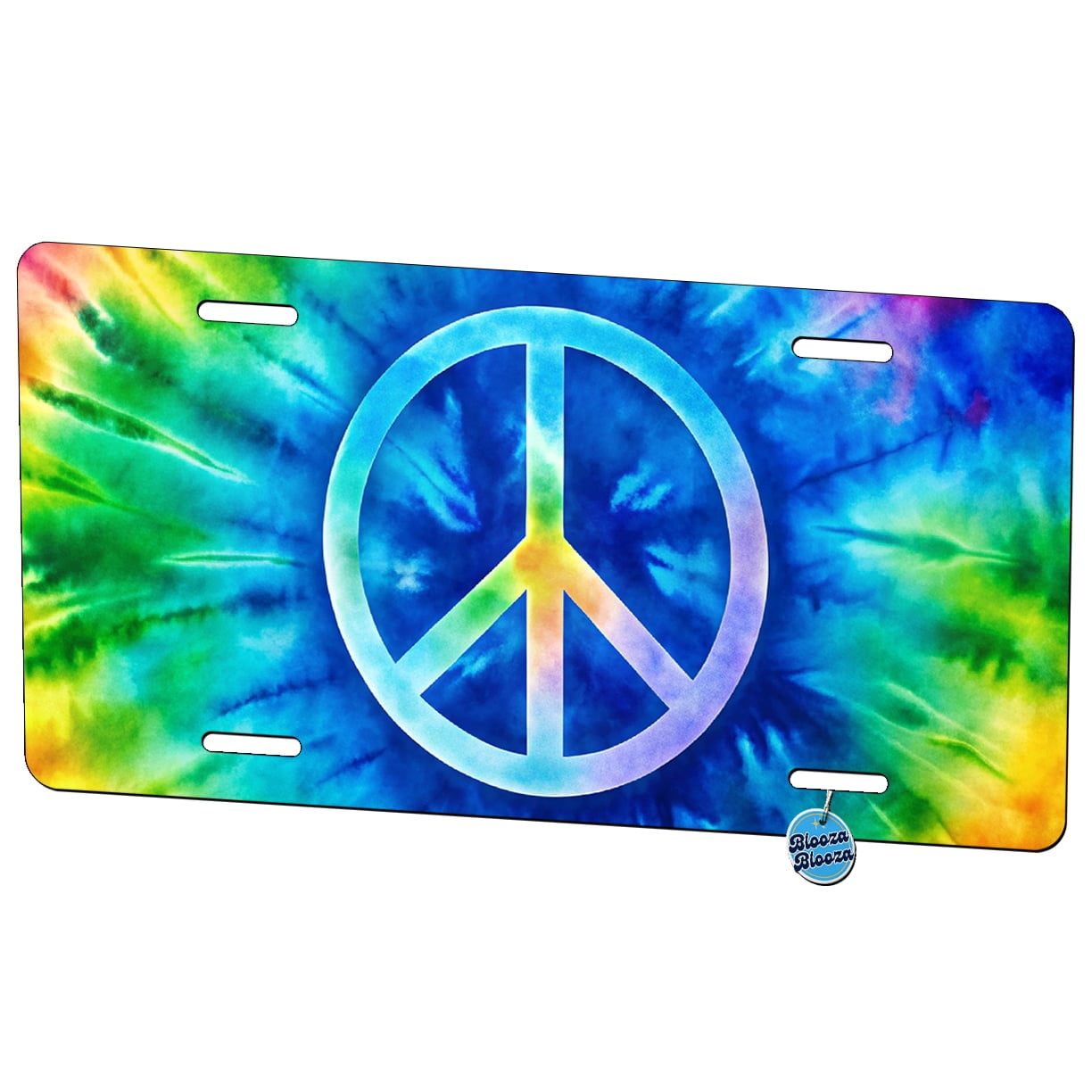 Peace Symbol Rainbow Hippie Tie Dye Background Metal Novelty License ...