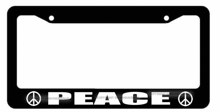 Peace Symbol Sign Black License Plate Frame - Walmart.com