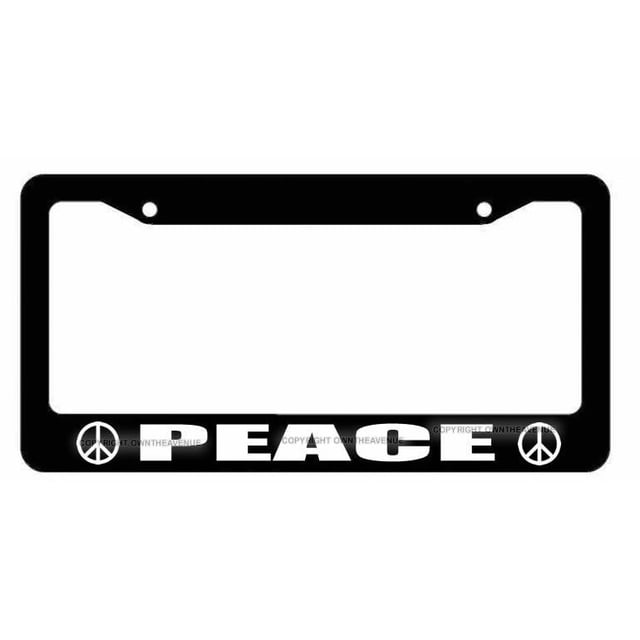 Peace Symbol Sign Black License Plate Frame - Walmart Business Supplies